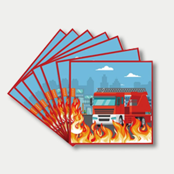 Fire Truck Theme Paper Napkins – Jiggles Party Store
