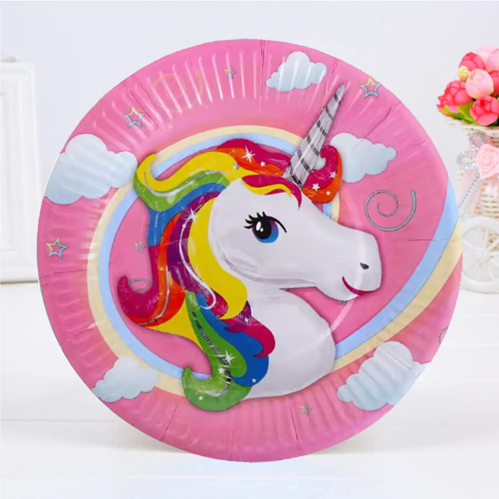 Unicorn Theme Paper Plate – Jiggles Party Store