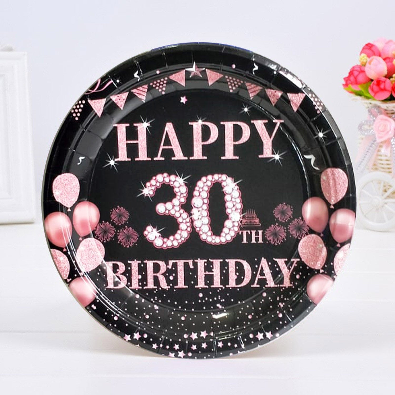 Happy 30th Birthday Paper Plates – Jiggles Party Store