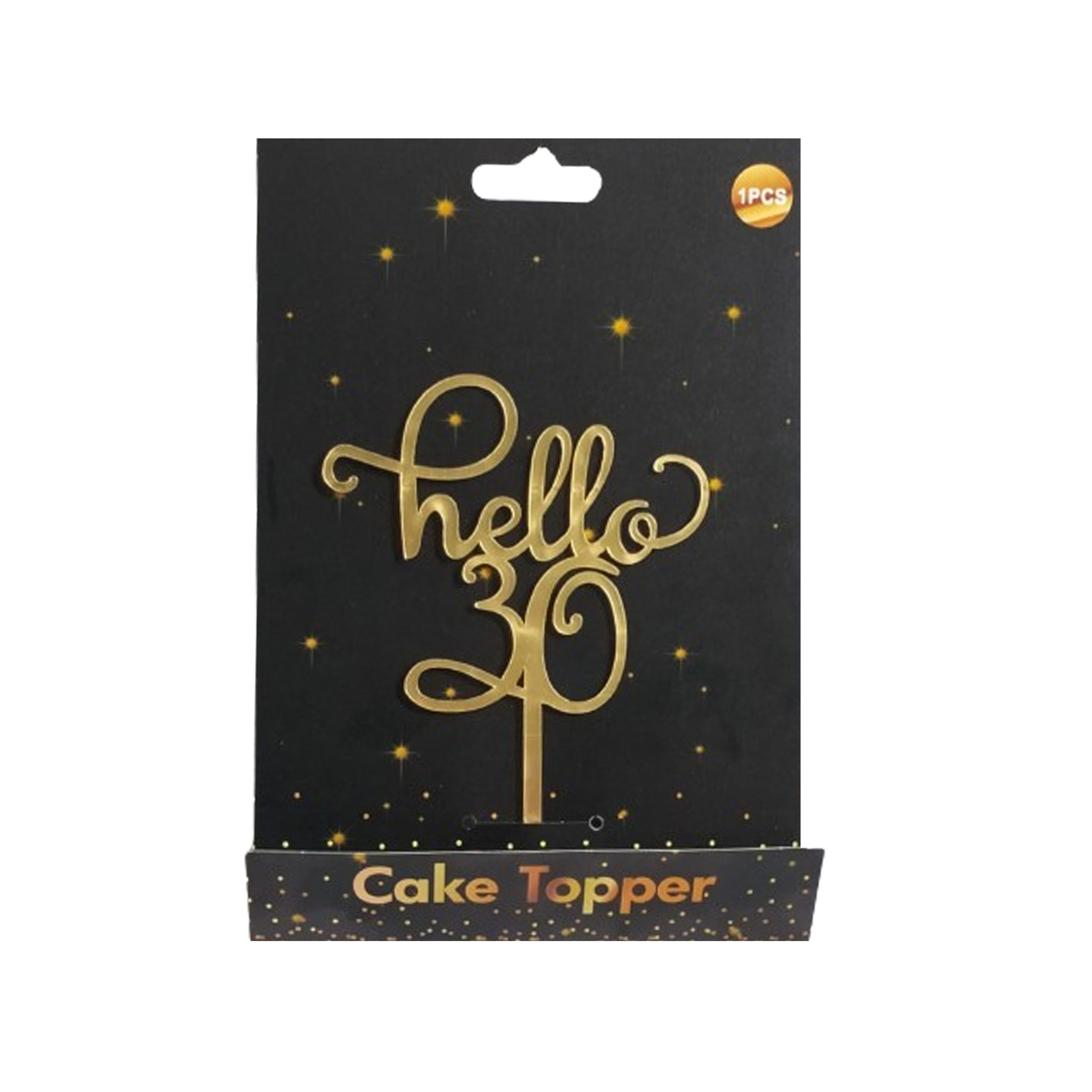Hello 30 Cake Topper Gold – Jiggles Party Store