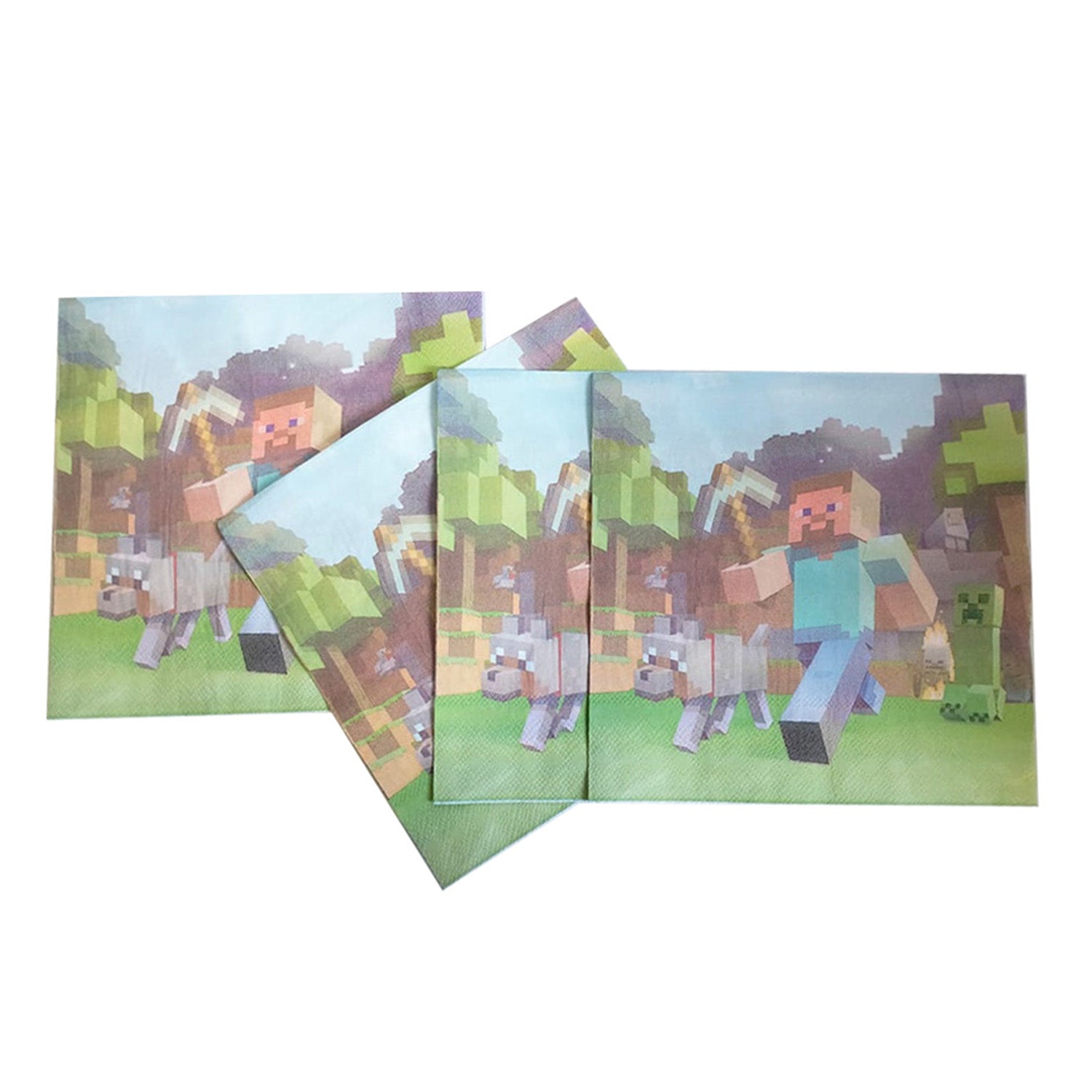Minecraft Theme Napkins – Jiggles Party Store