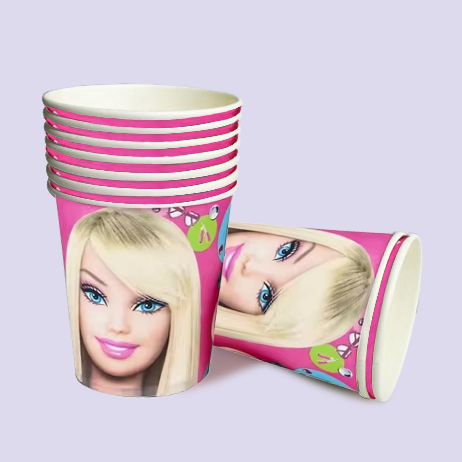 Barbie Theme Paper Cups – Jiggles Party Store