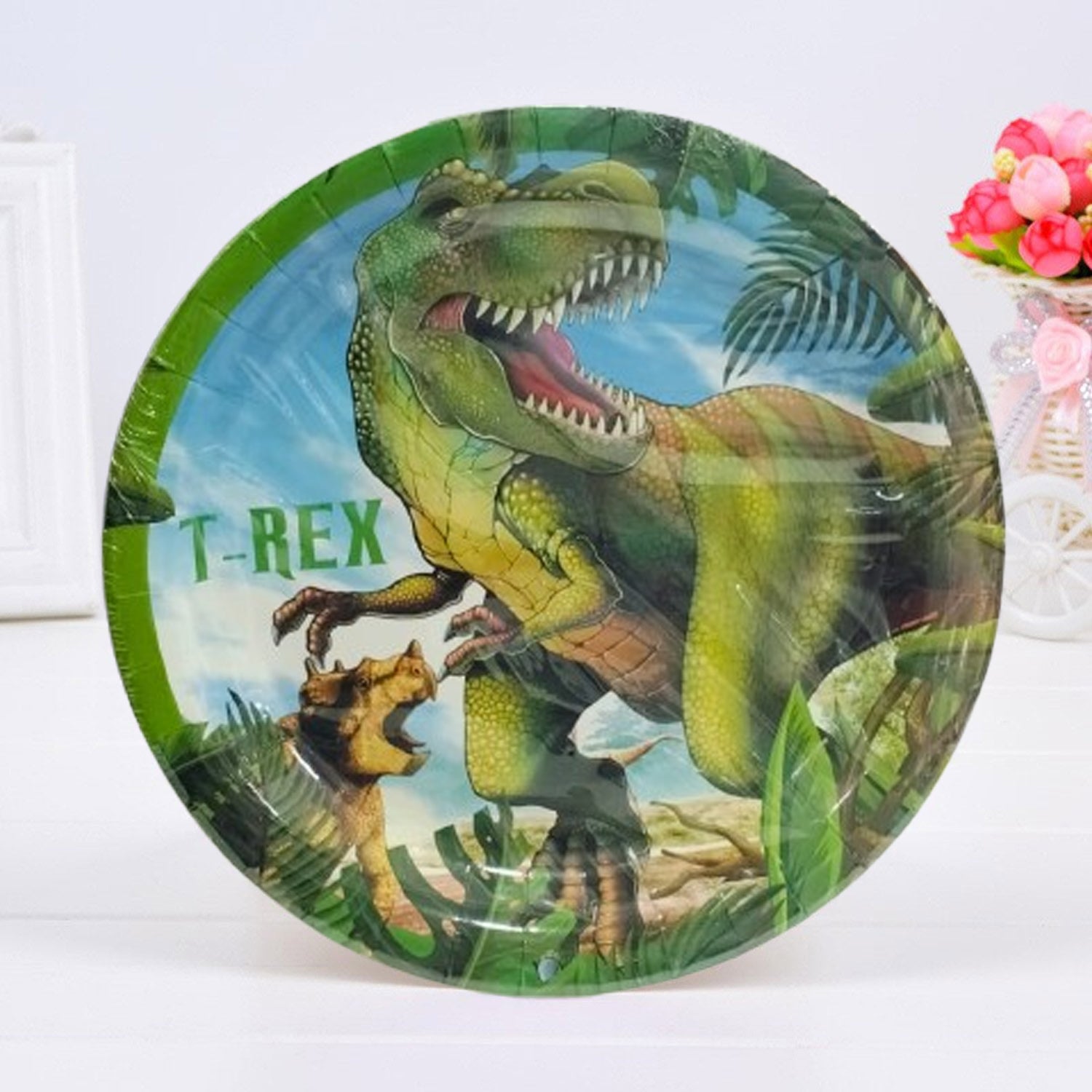 Dinosaur Thme Paper Plate – Jiggles Party Store