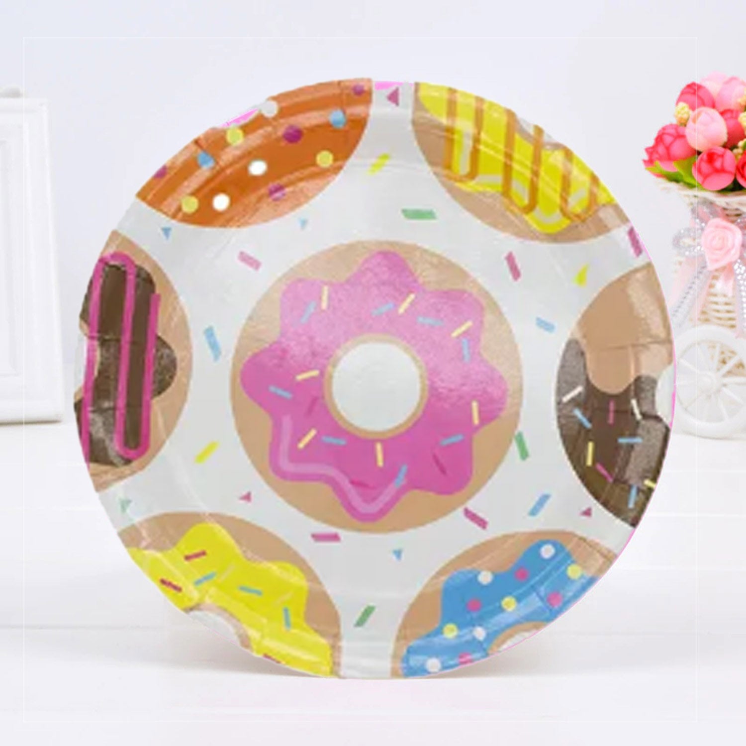 Donut Theme Paper Plate – Jiggles Party Store