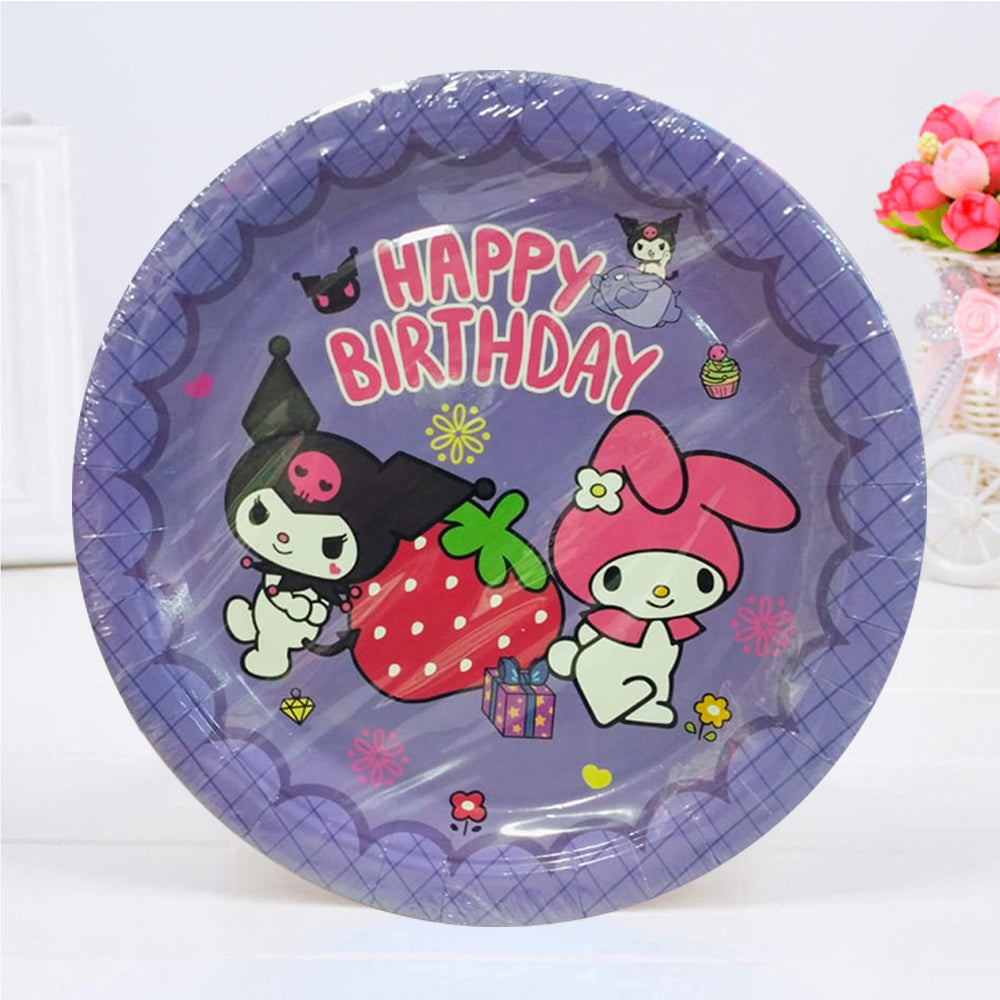 Kuromi Theme Paper Plate – Jiggles Party Store