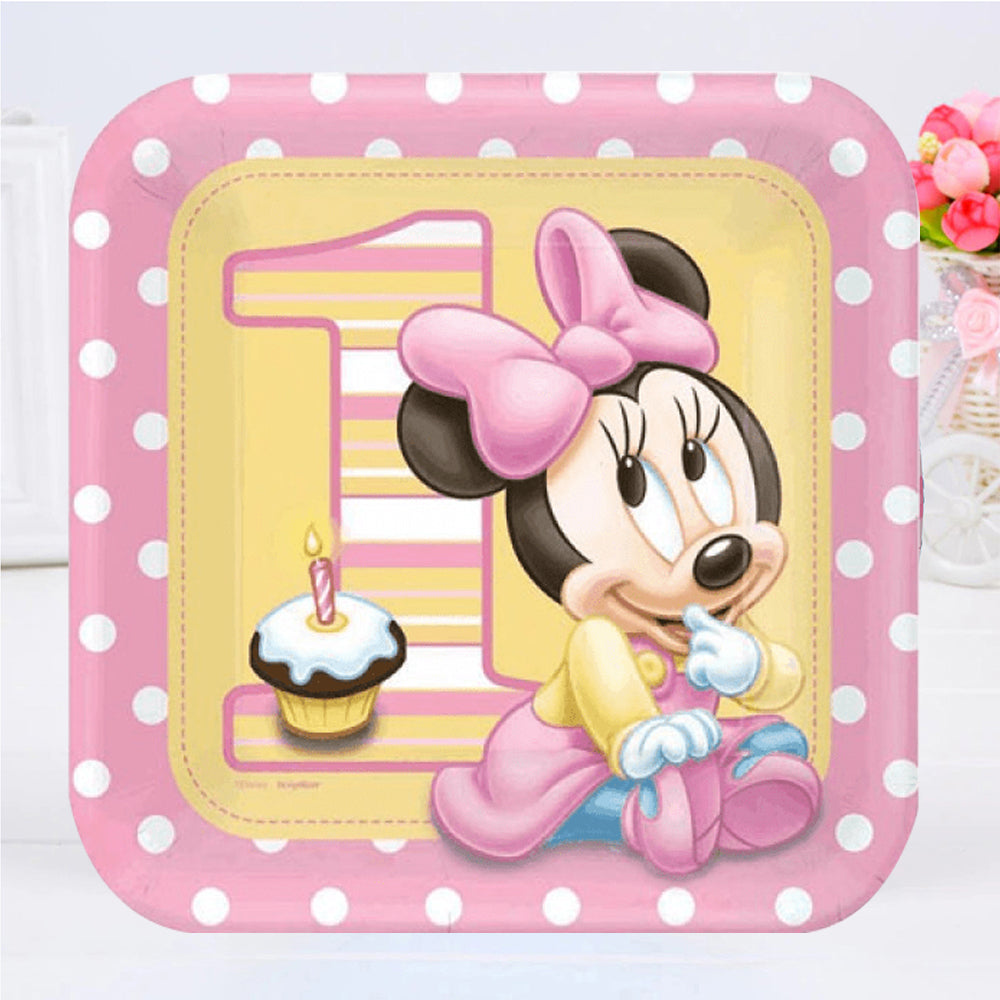 Minnie Mouse Theme Paper Plate – Jiggles Party Store