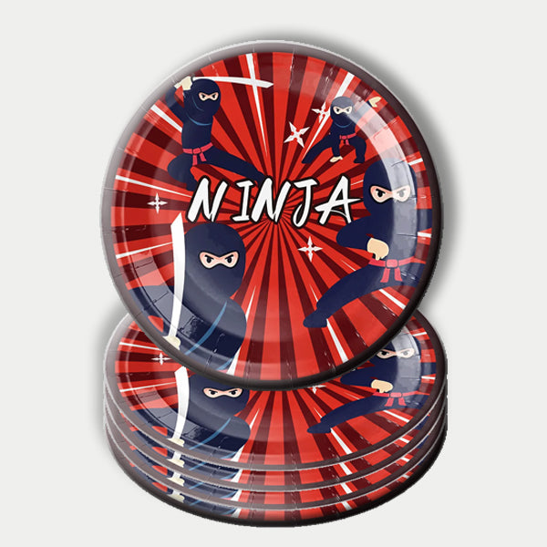 Ninja Theme Paper Plates – Jiggles Party Store