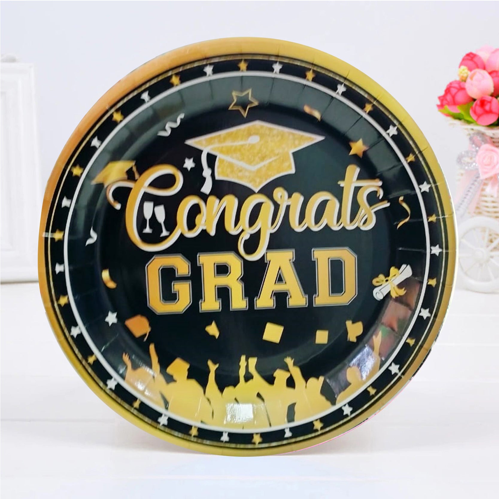 Congrats Grad Paper Plate – Jiggles Party Store