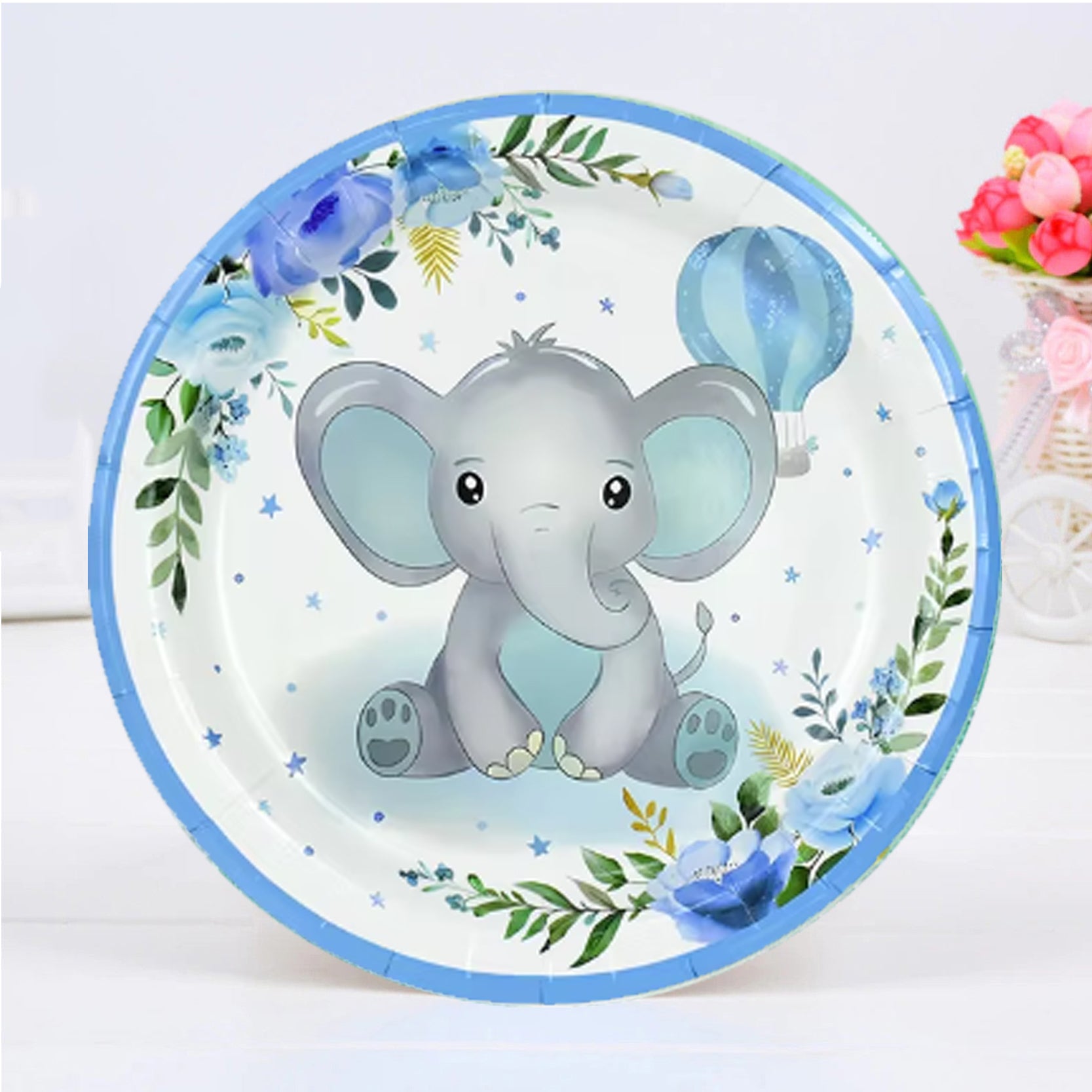 Elephant Theme Paper Plate – Jiggles Party Store