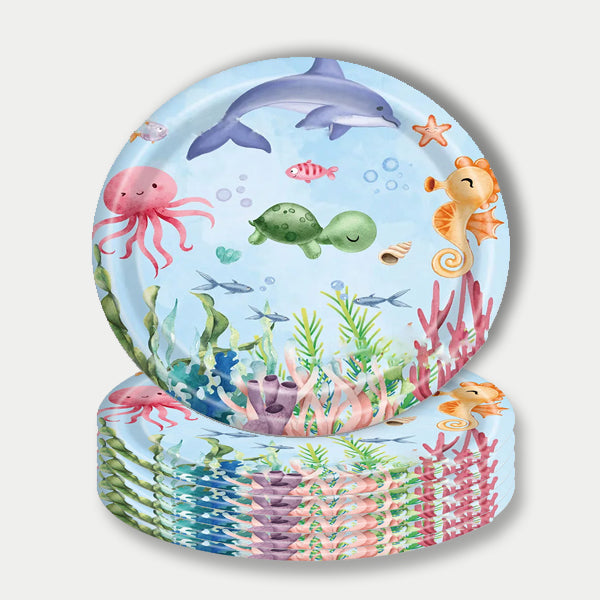 Under The Sea Theme Paper Plates – Jiggles Party Store