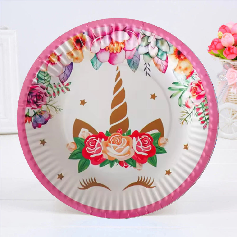 Unicorn Theme Paper Plate – Jiggles Party Store