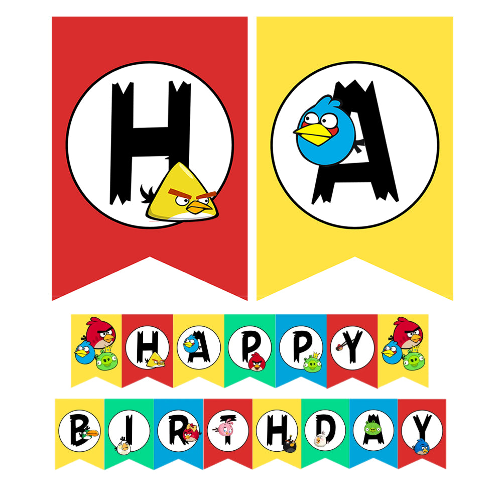 Angry Birds Birthday Letter Banner – Jiggles Party Store