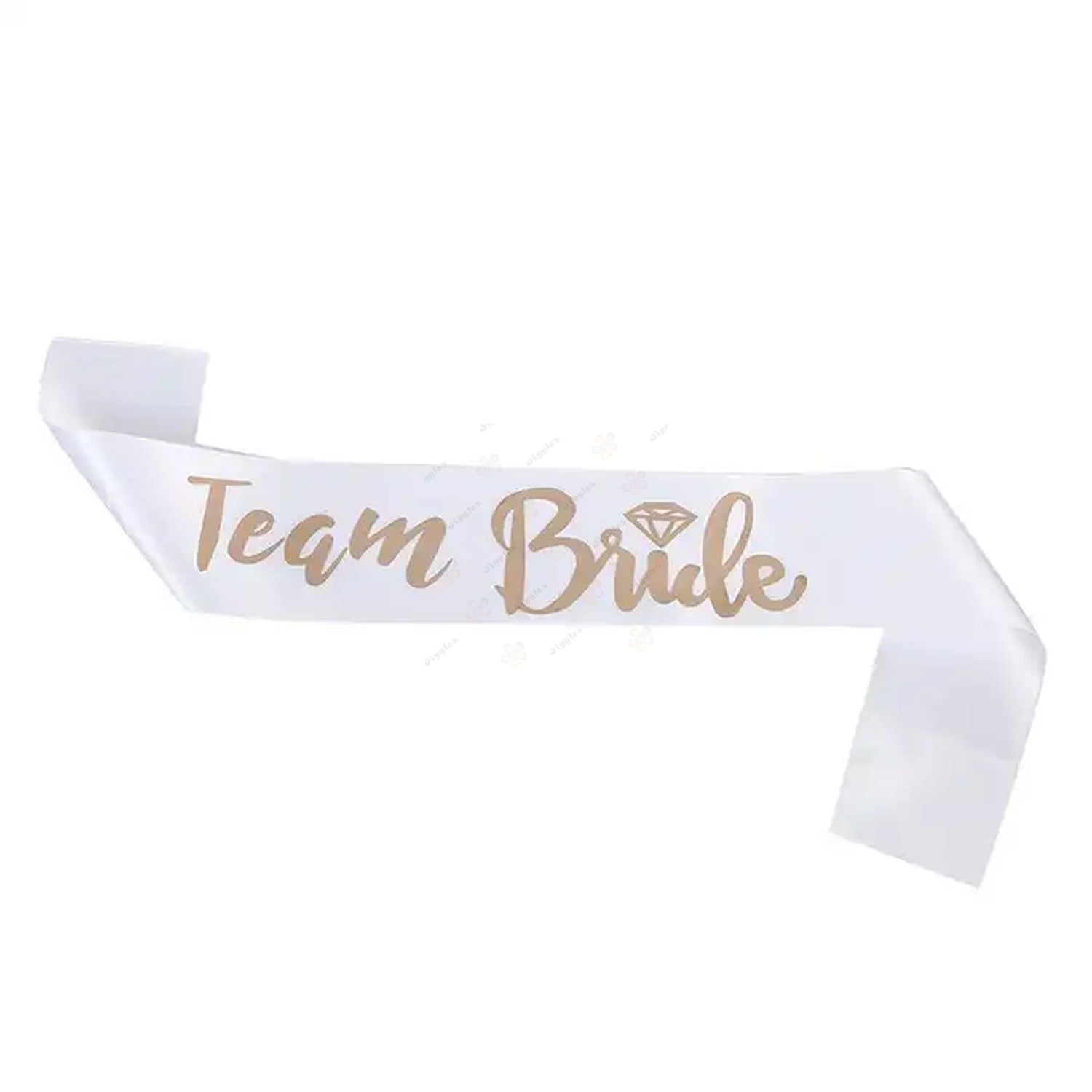 Team Bride Sash White with Rose Gold Text – Jiggles Party Store