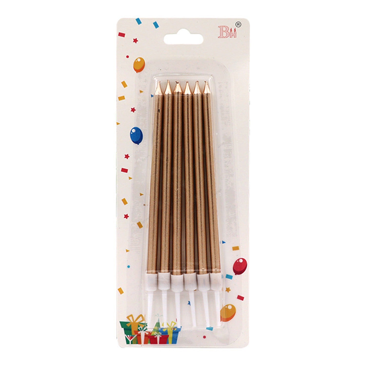 Metallic Slim, Long Candles Champagne – Jiggles Party Store
