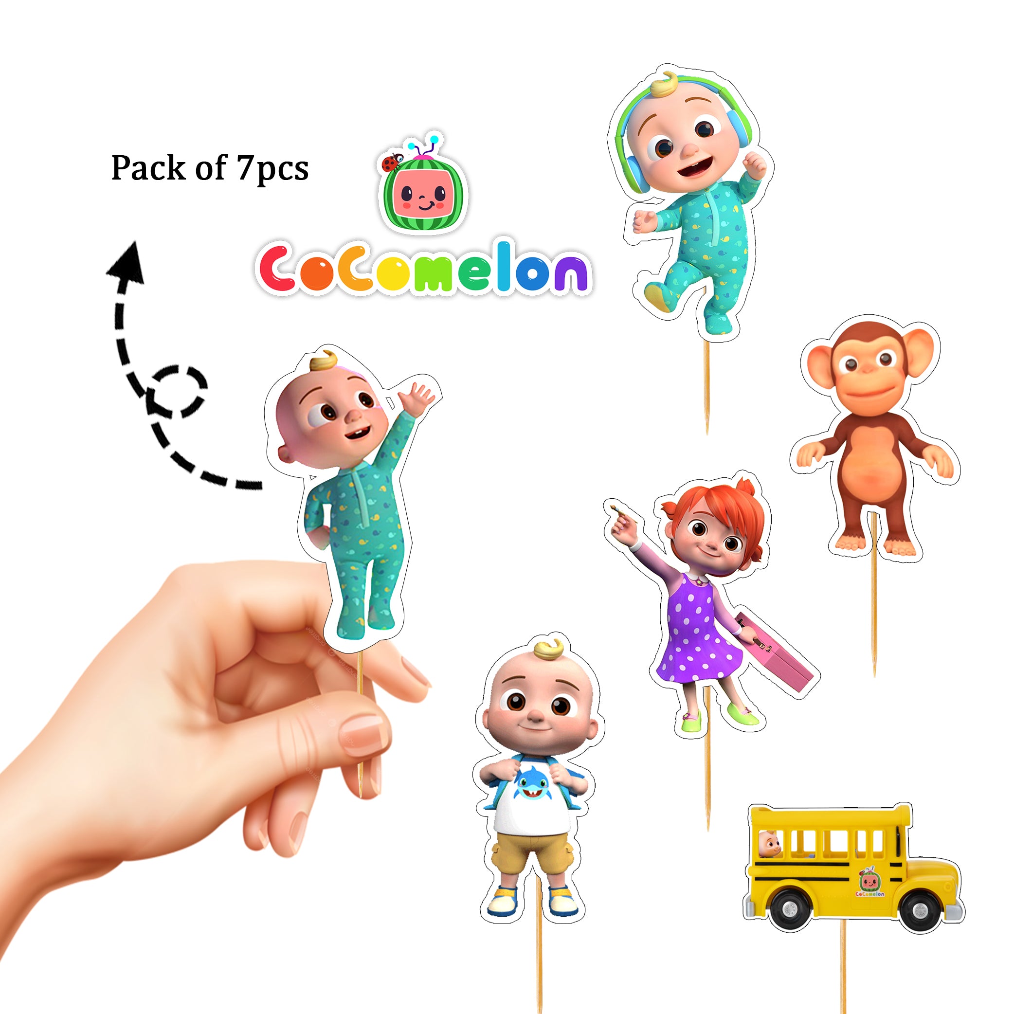Cocomelon Cup Cake Topper – Jiggles Party Store