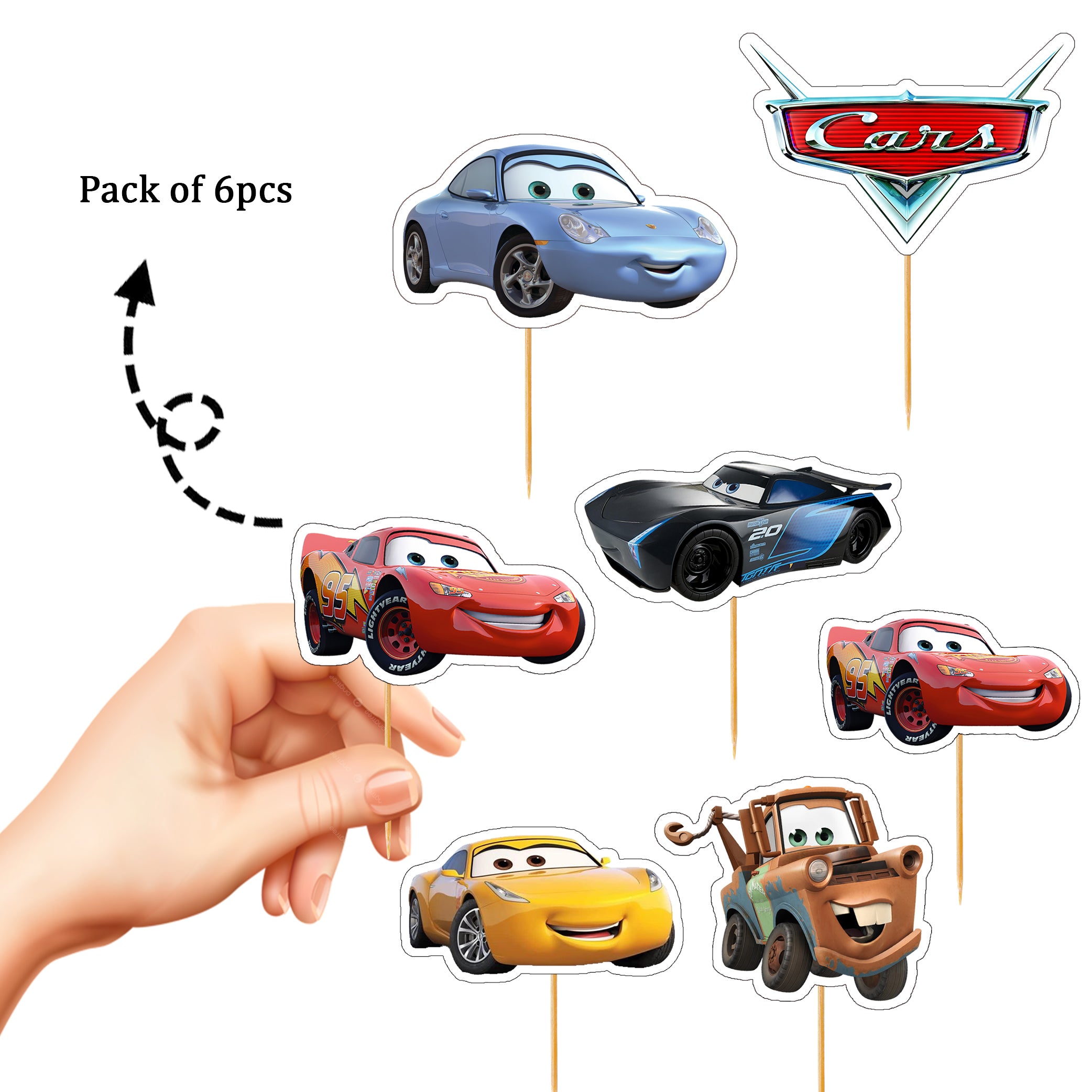 Lightning McQueen Cup Cake Topper – Jiggles Party Store