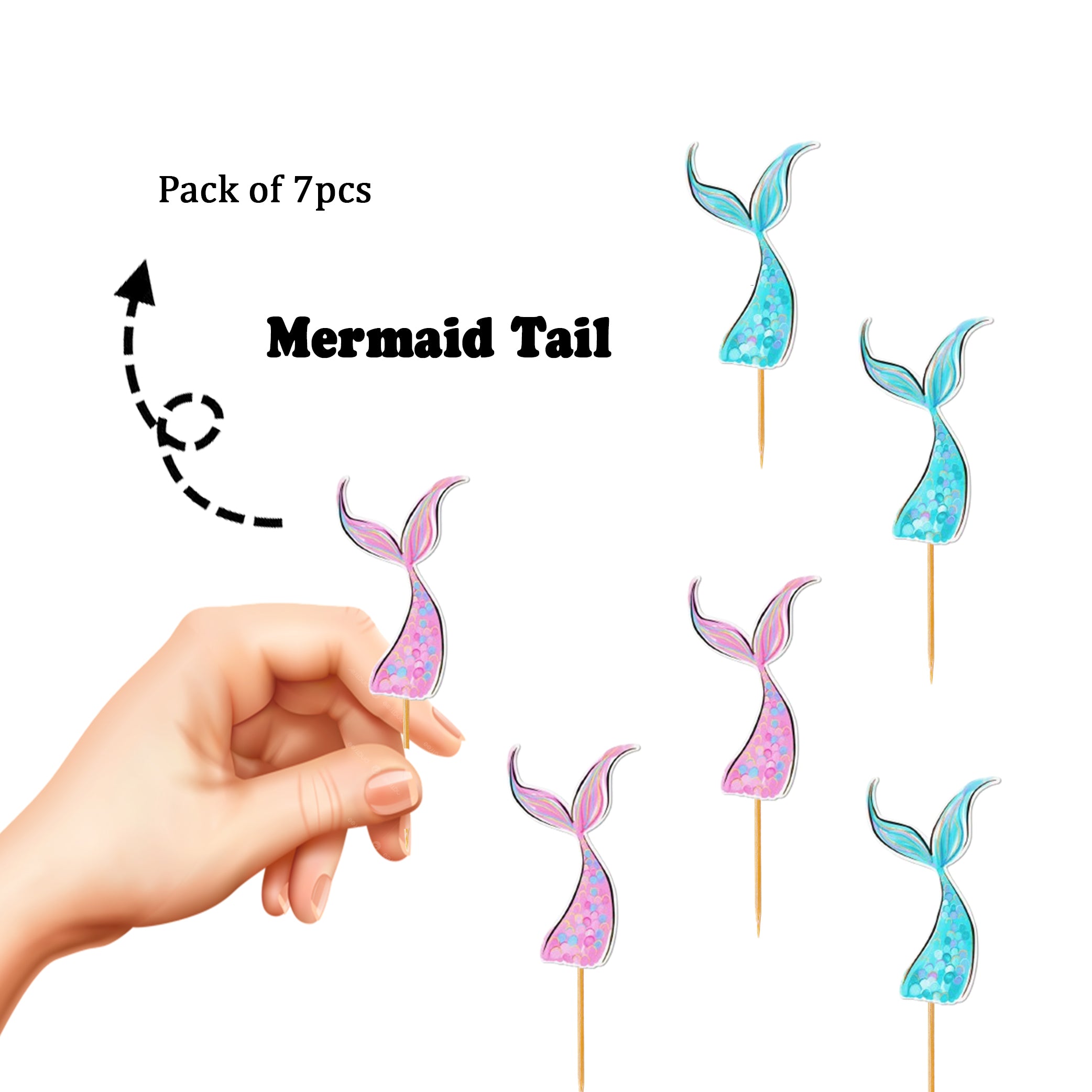 Mermaid Tail Cupcake Toppers – Jiggles Party Store