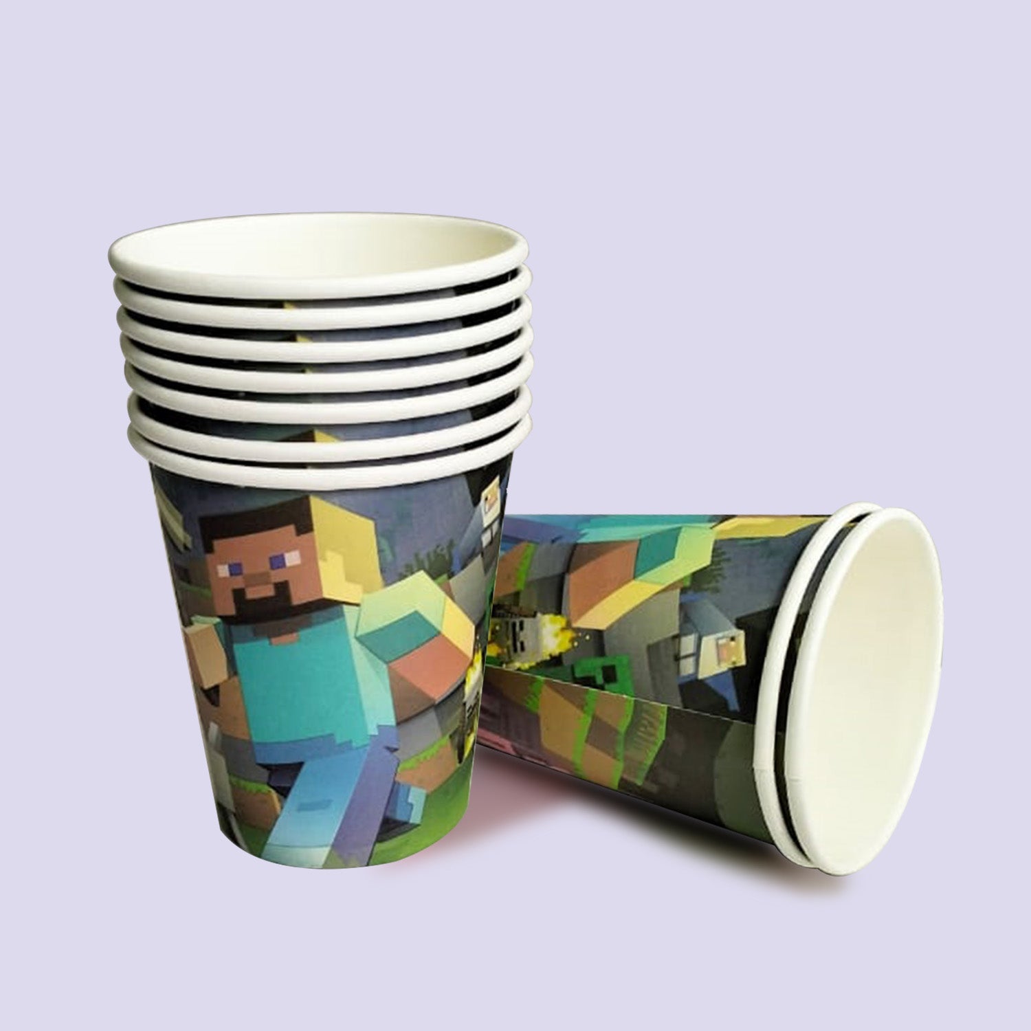 Minecraft Theme Paper Cup – Jiggles Party Store