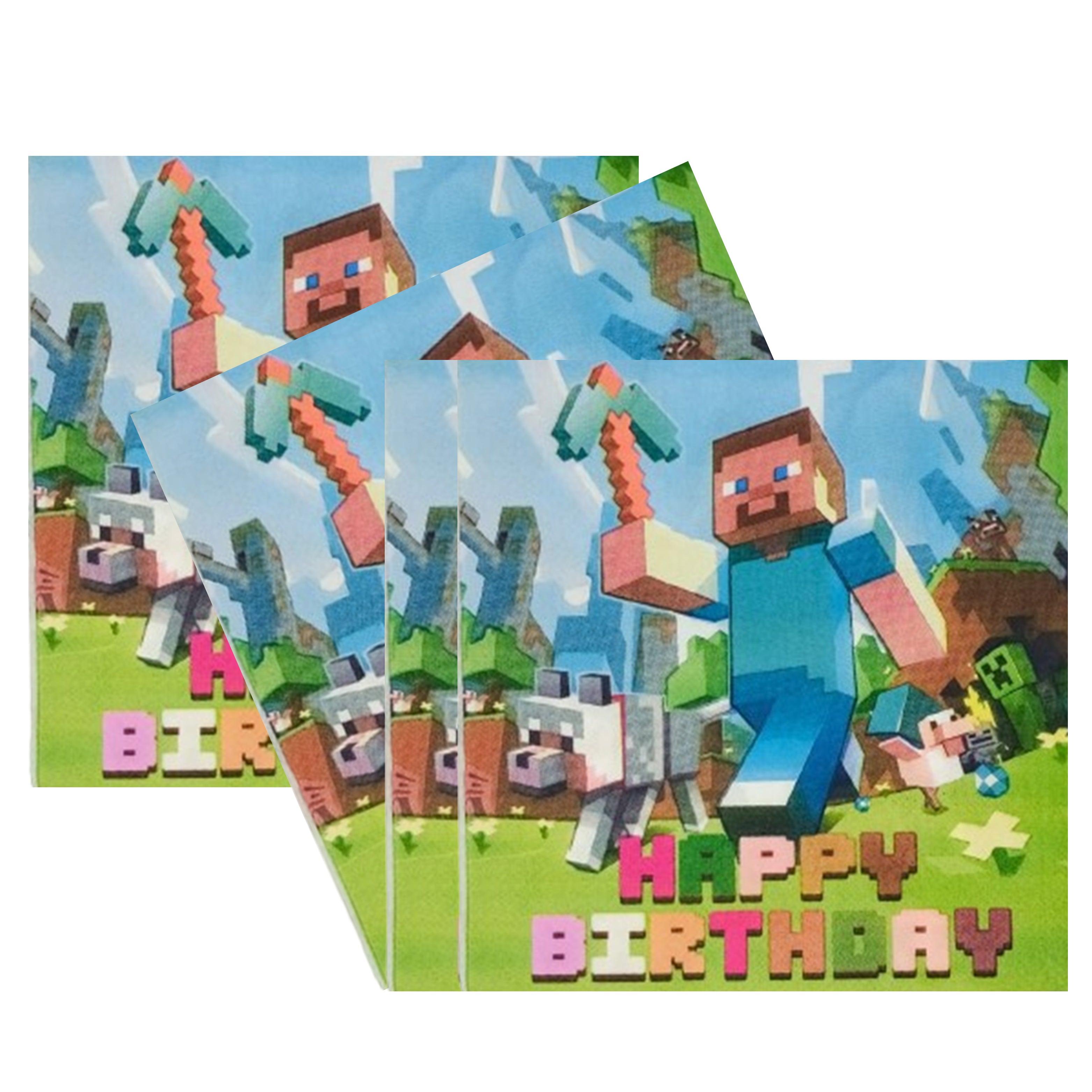 Minecraft Theme Napkin – Jiggles Party Store
