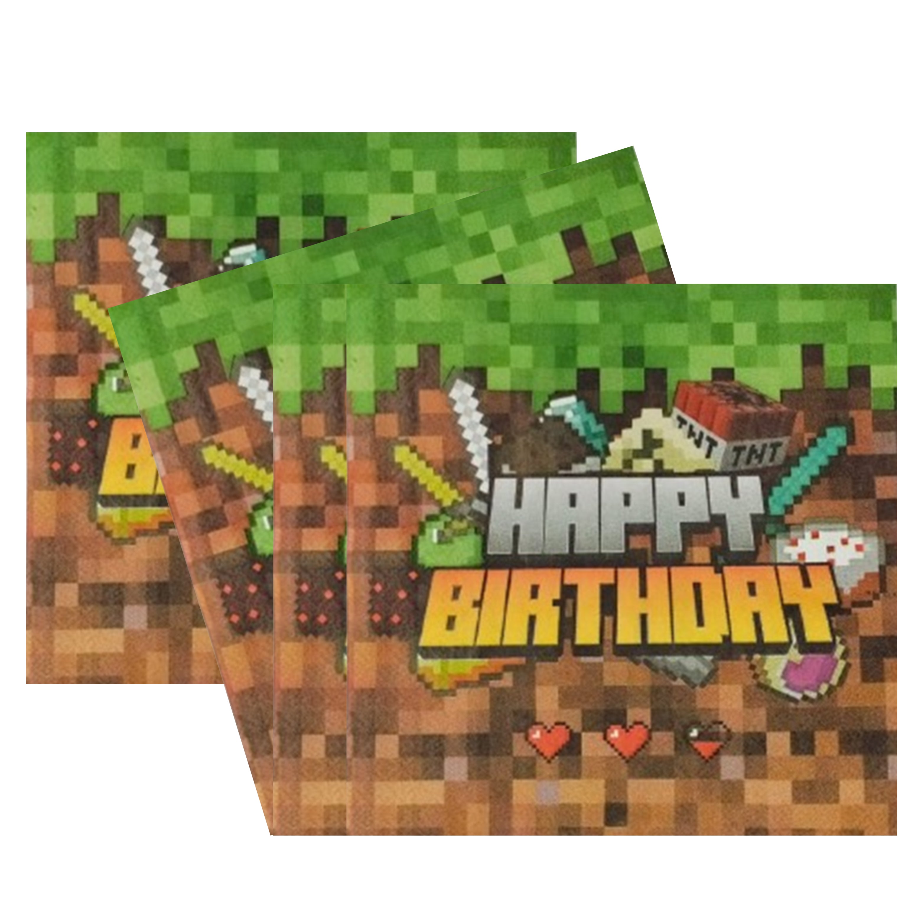 Minecraft Theme Napkin – Jiggles Party Store