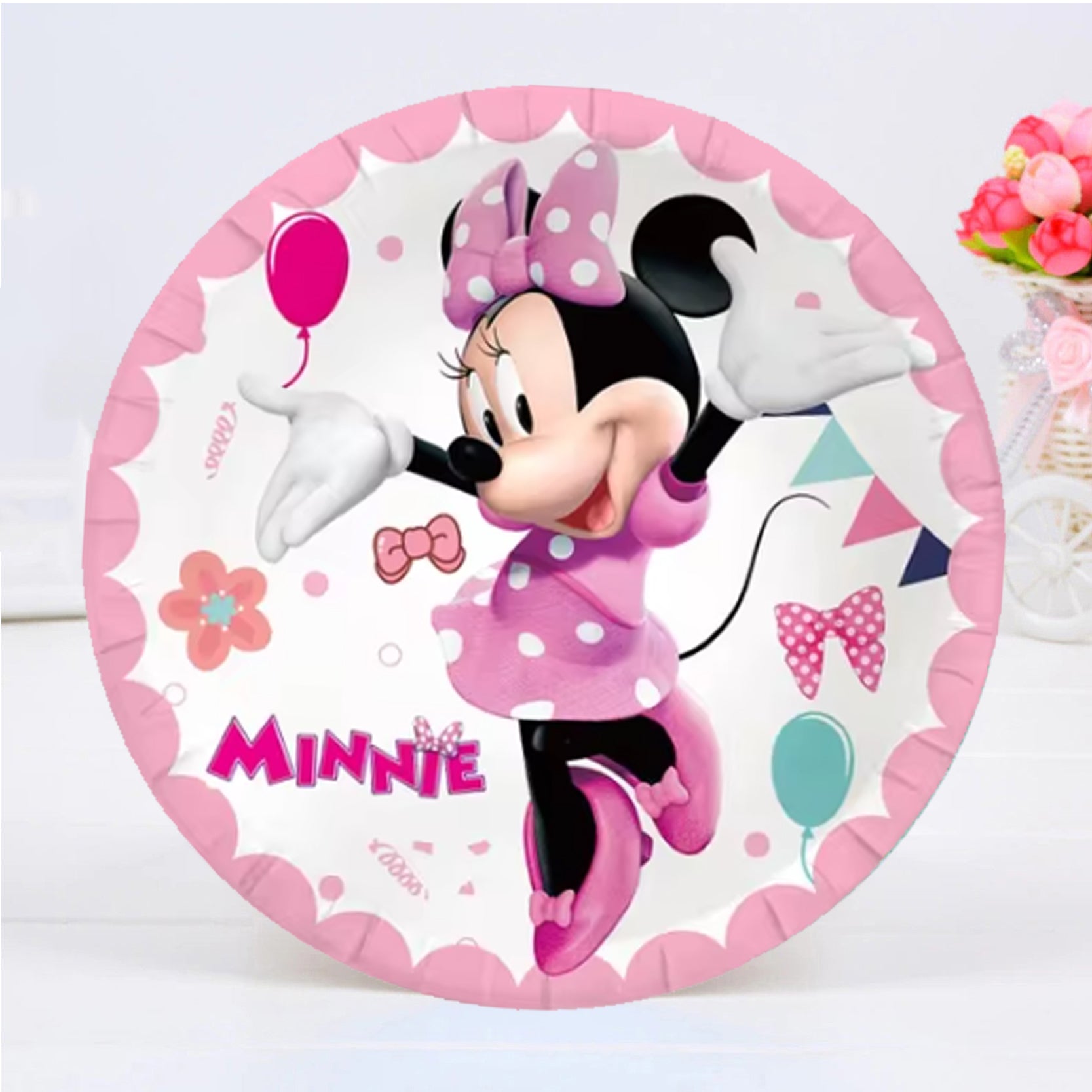 Minnie Mouse Theme Paper Plate – Jiggles Party Store