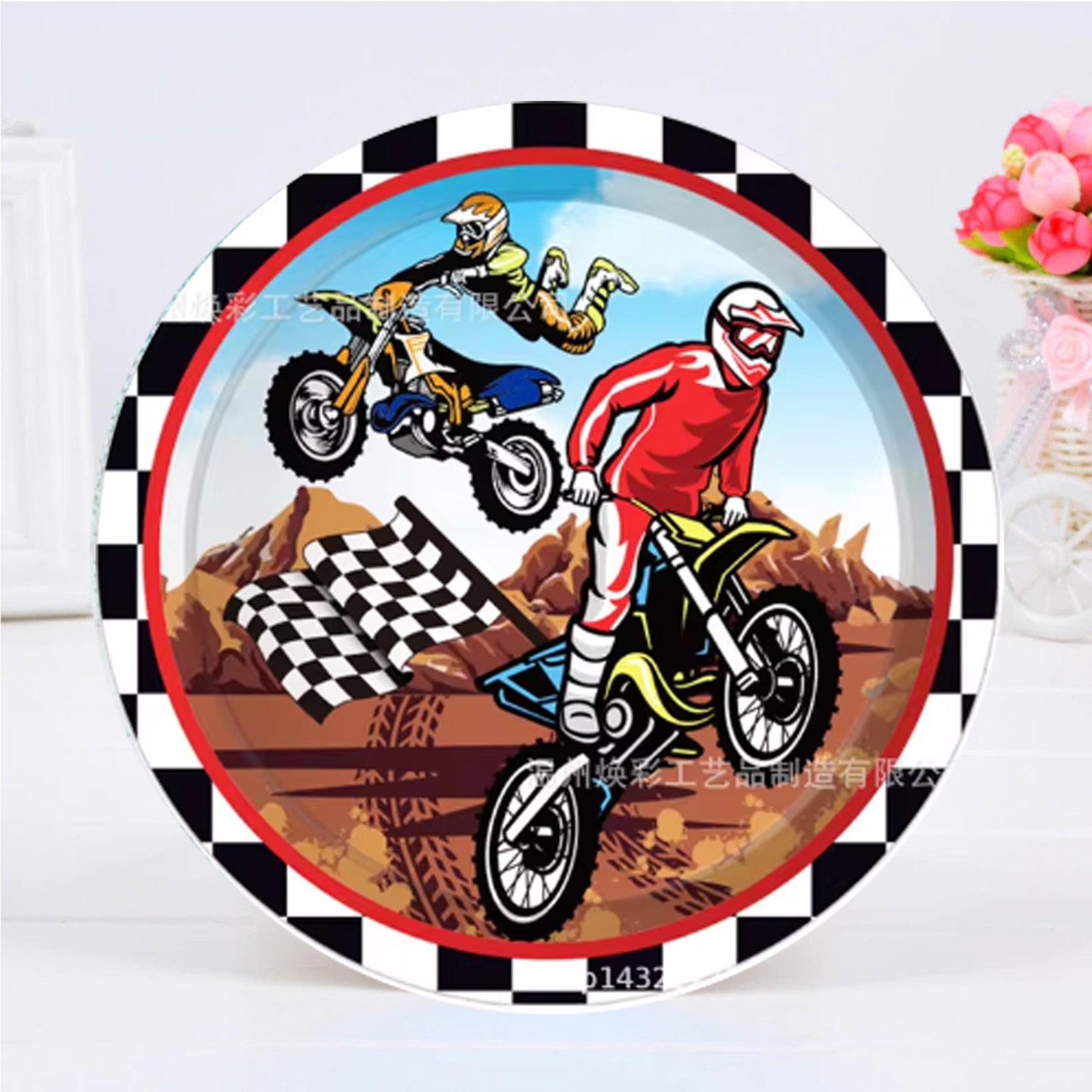 Motorcross Theme Paper Plate – Jiggles Party Store