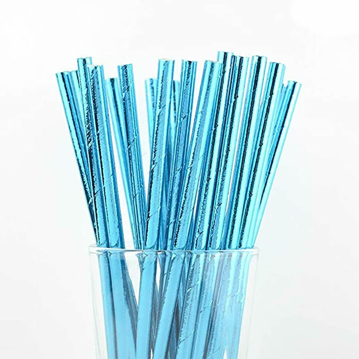 Metallic Light Blue Paper Straws – Jiggles Party Store