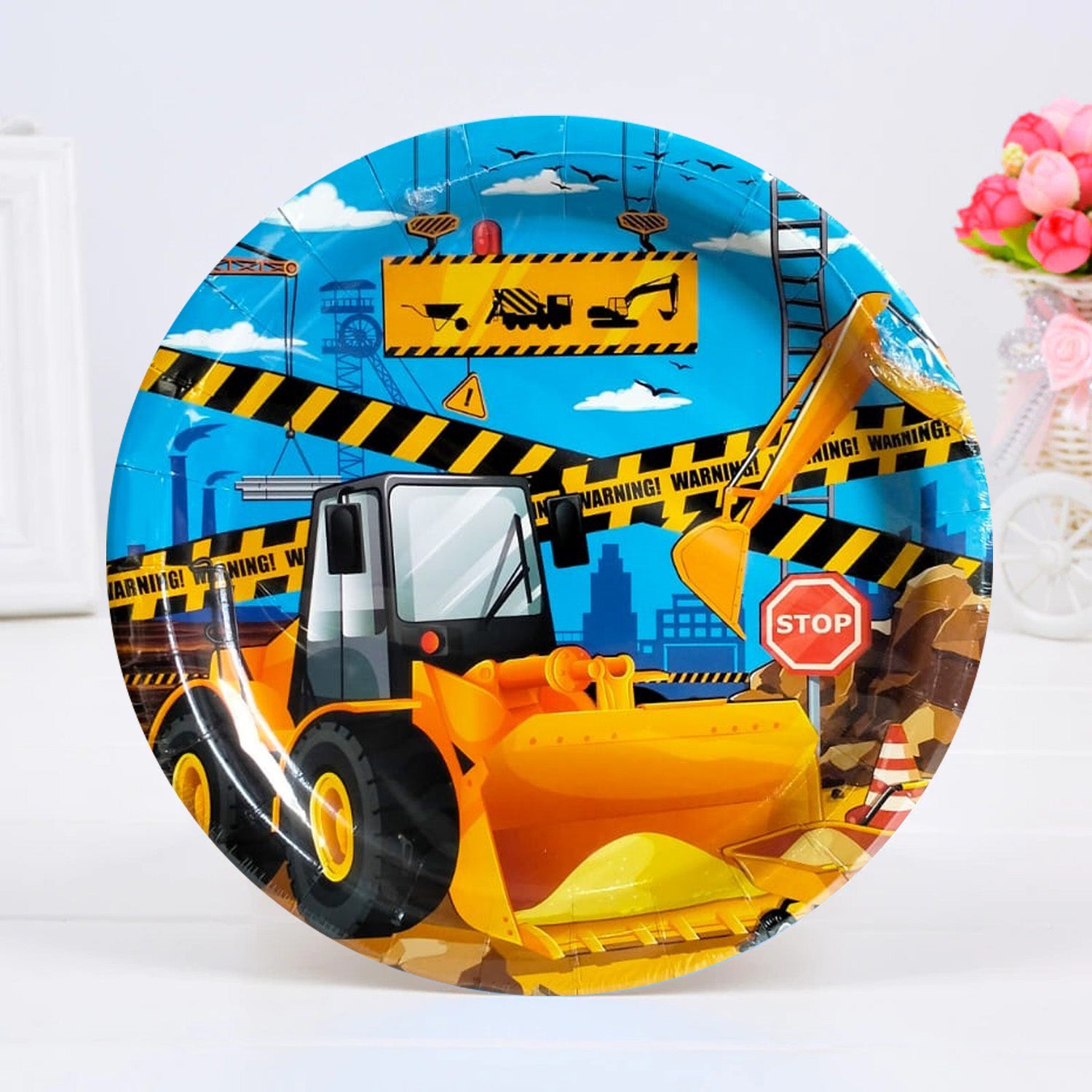 Construction Theme Paper Plate – Jiggles Party Store