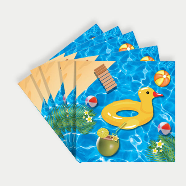 Pool Party Theme Paper Napkins – Jiggles Party Store
