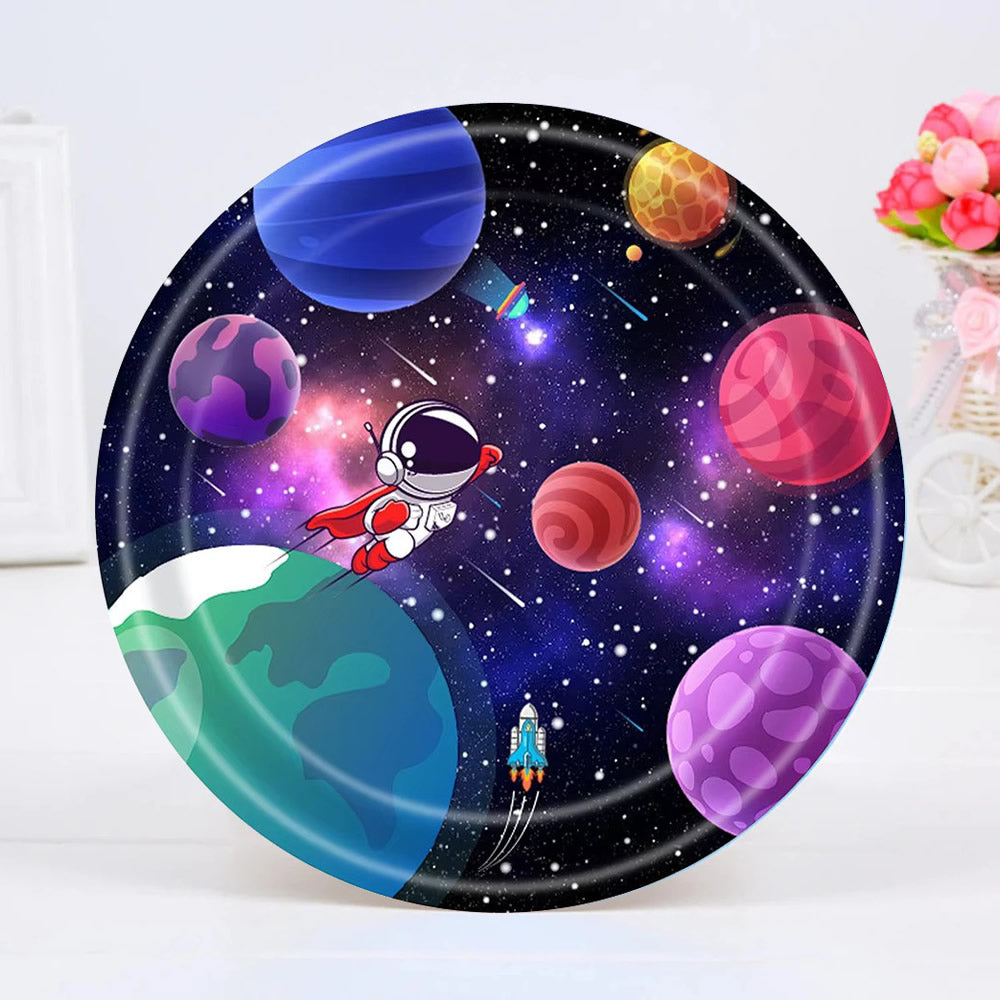 Space 9" Paper Plates, Themed Party Tableware. - Jiggles Party Store