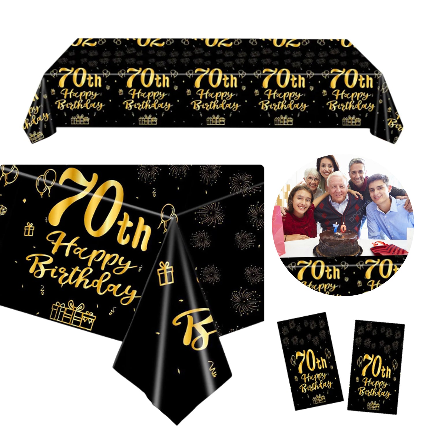 70th Birthday Plastic Table Cover – Jiggles Party Store
