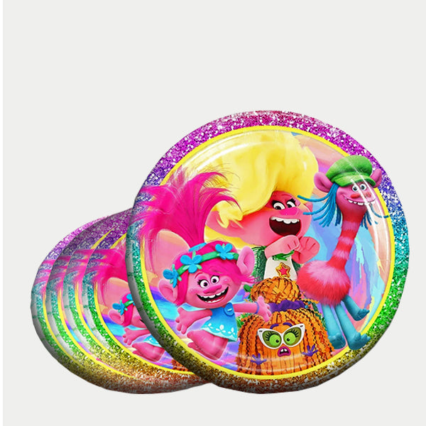 Trolls Themes Paper Plates – Jiggles Party Store